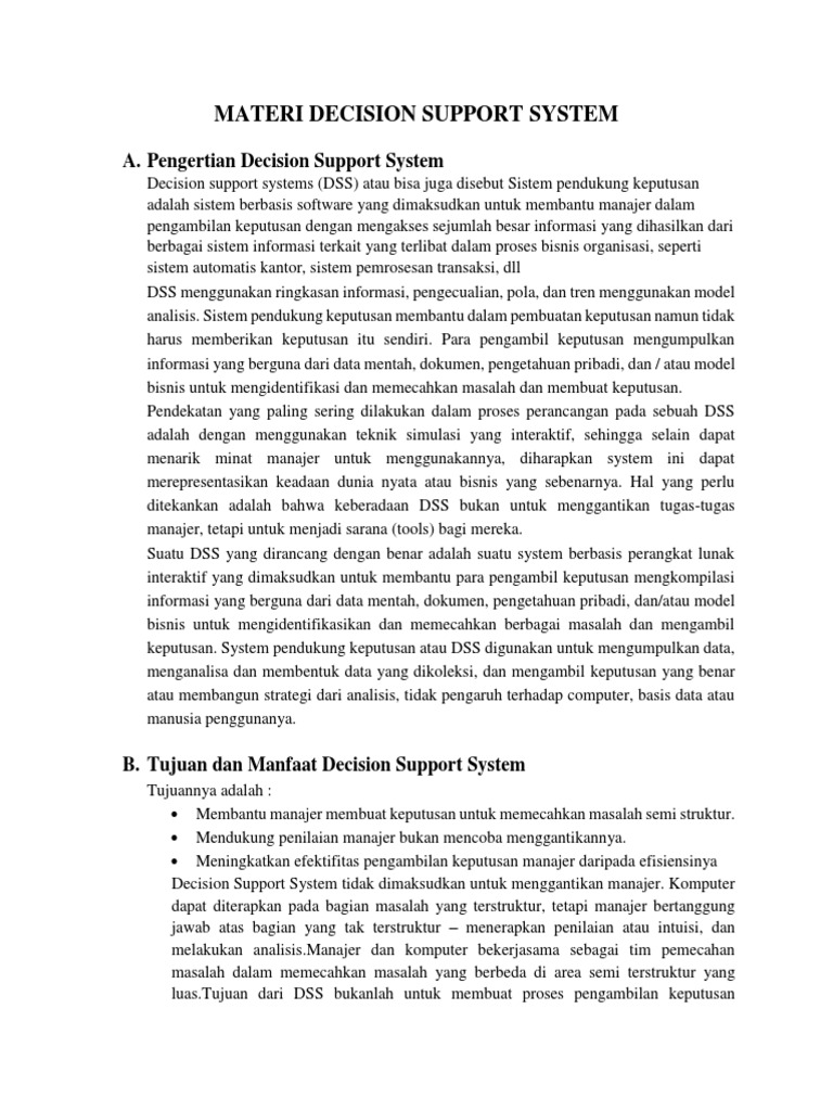 Materi Decision Support System | PDF