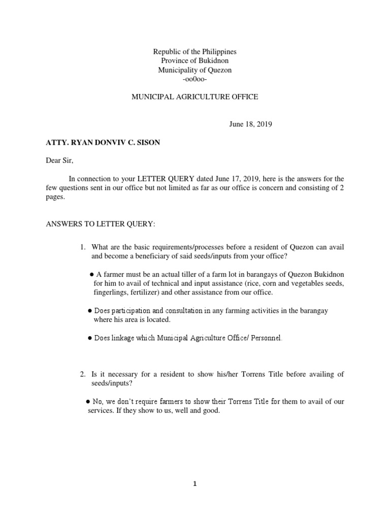 Atty Sison | PDF | Farmer | Agriculture