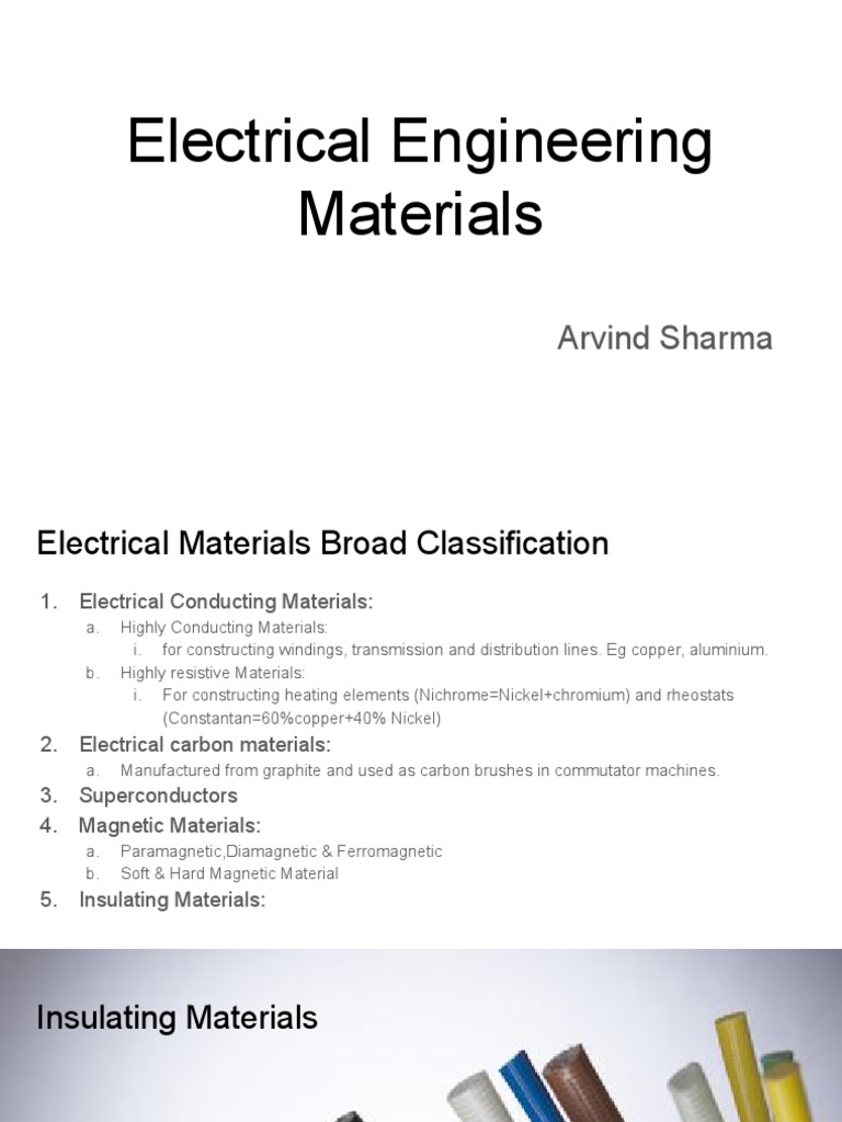 Classification of Electrical Materials | PDF | Insulator (Electricity ...