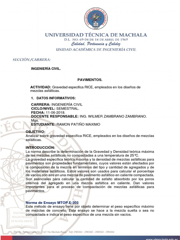 Metodo Rice | PDF | Cemento | Densidad