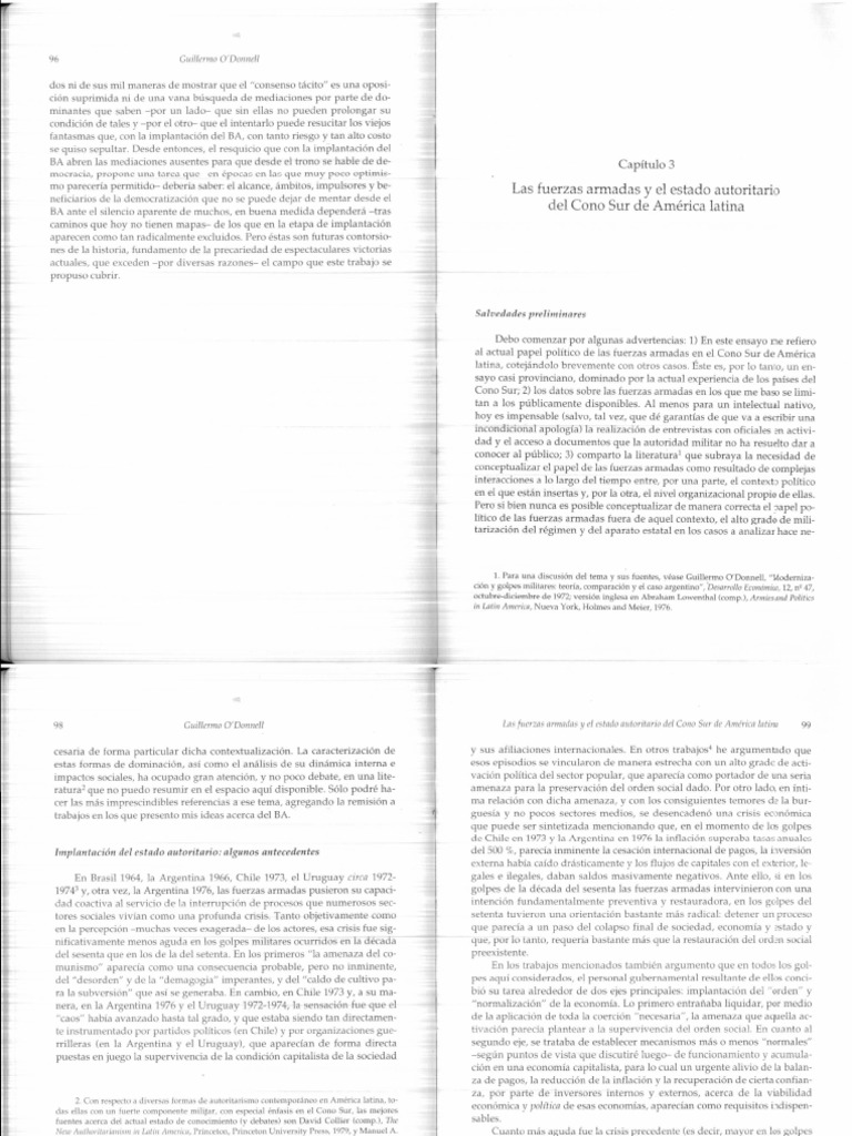 ODonnell, G. - 1997 - Las Fuerzas Armadas y El Estado Autoritario en El Cono Sur de América ...