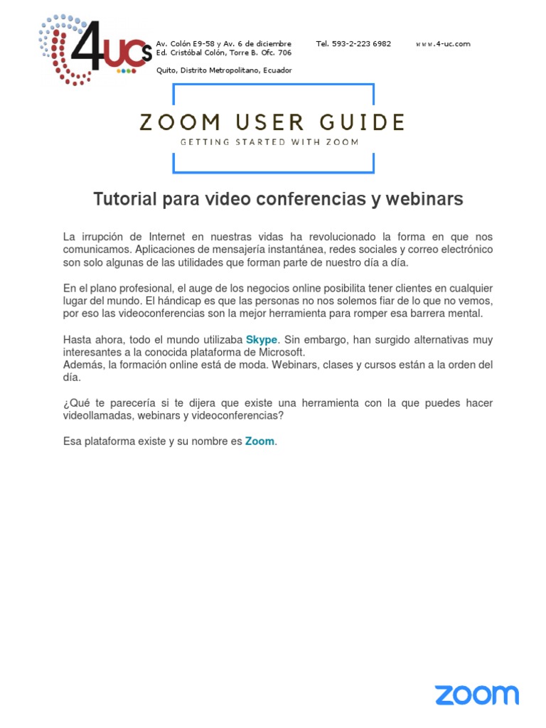 Zoom Tutorial 4UCS Q4 2019 | PDF | Chat en linea | Informática
