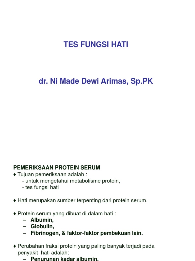 Tes Fungsi Hati Protein-IKIP | PDF
