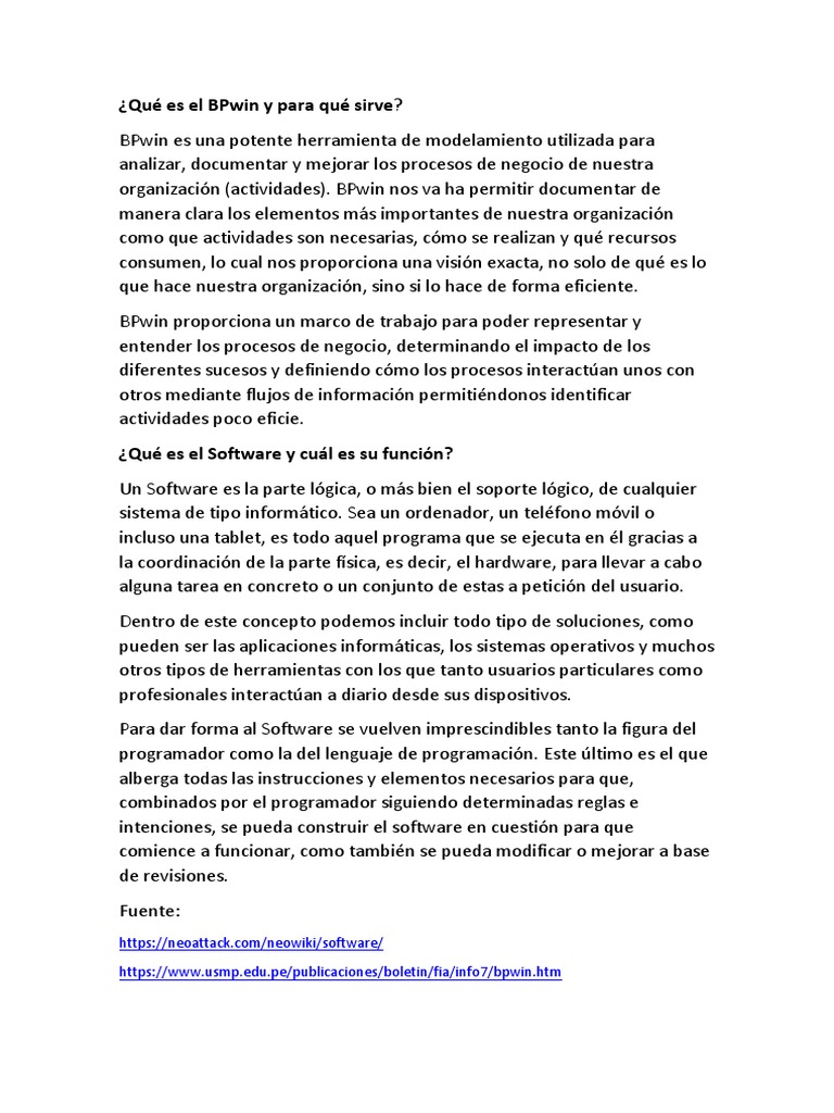 Qué Es El BPwin y para Qué Sirve | PDF