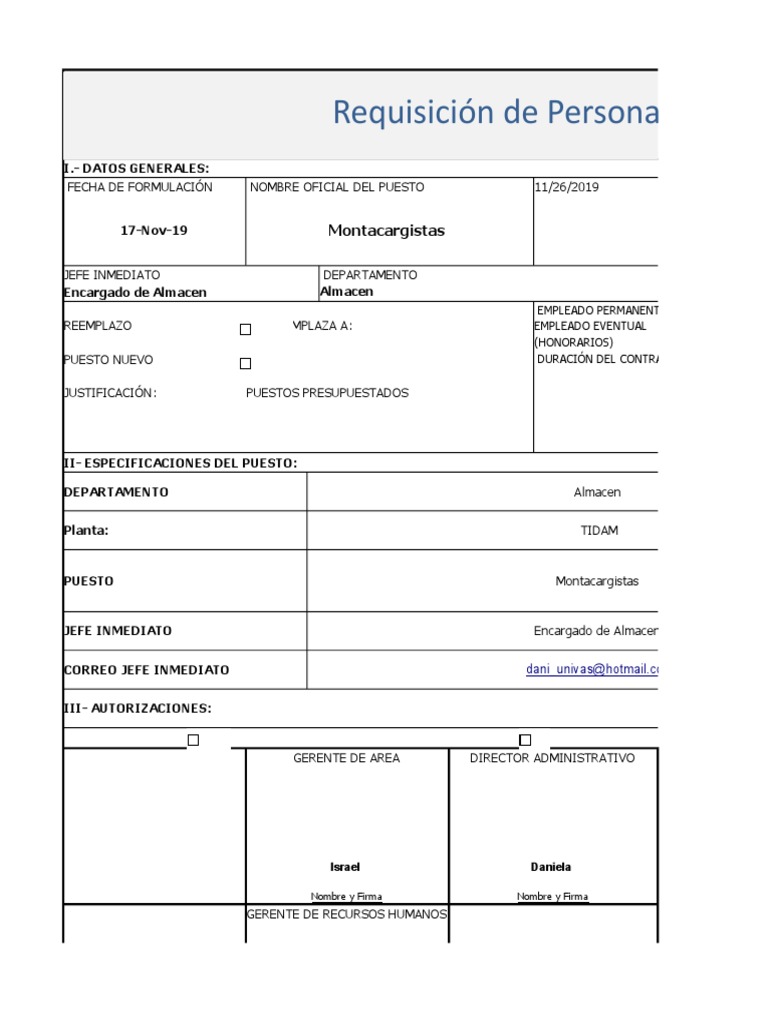 Requisición de Personal | Gestión de recursos humanos | Business