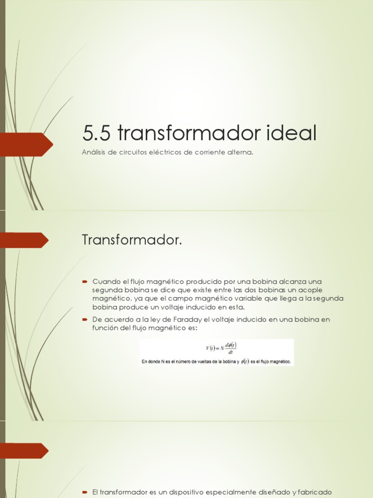 Transformador Ideal | PDF | Transformador | Inductor