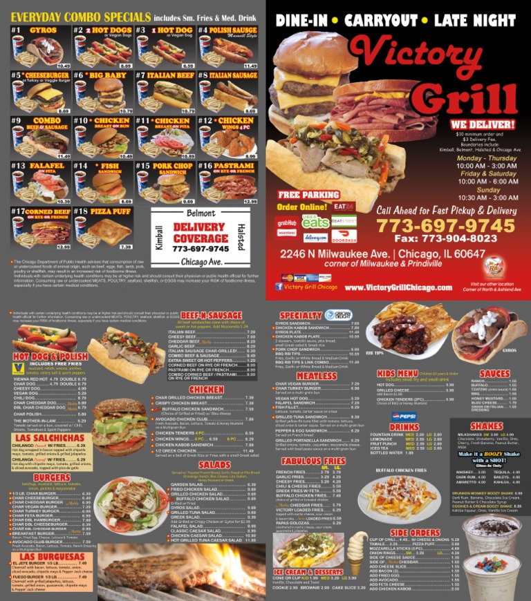 Victory Grill Menu