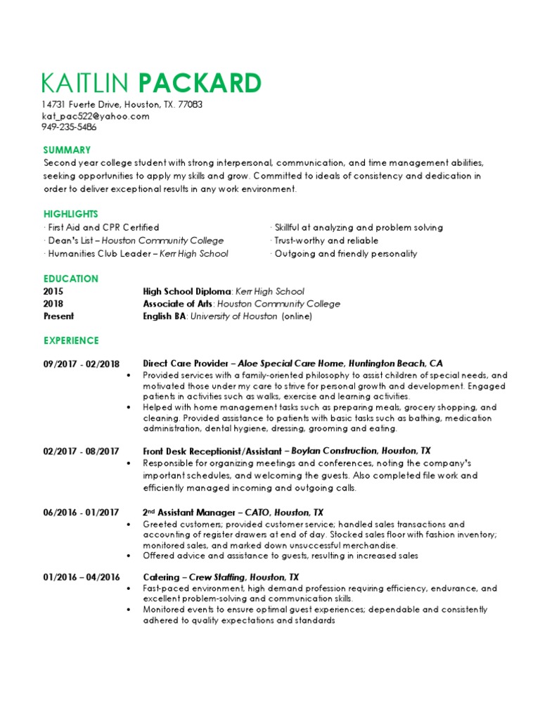 Kate Resume 2 | PDF | Health Care | Business