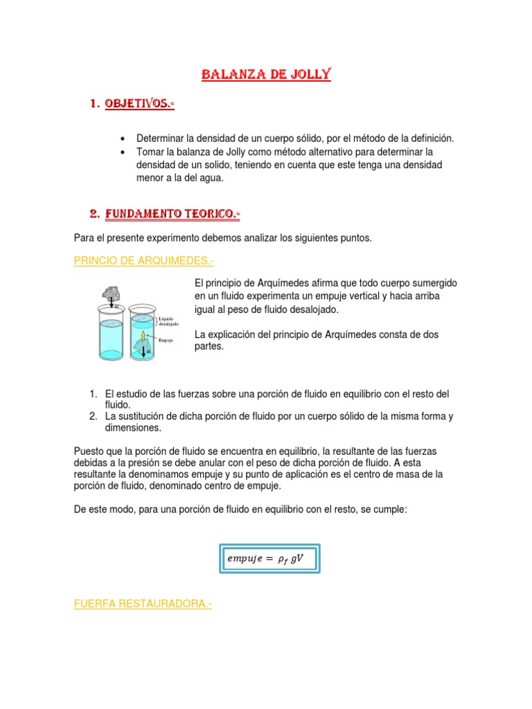Balanza de Jolly 1 | PDF | Fuerza | Masa