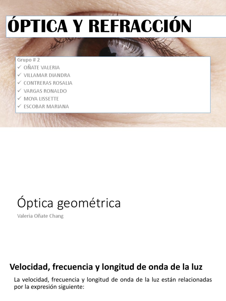 Optica y Refraccion 2 | PDF | Óptica | Ojo humano