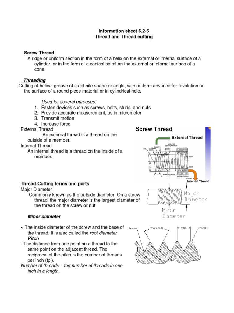 Thread and Thread Cutting | PDF | Screw | Metalworking