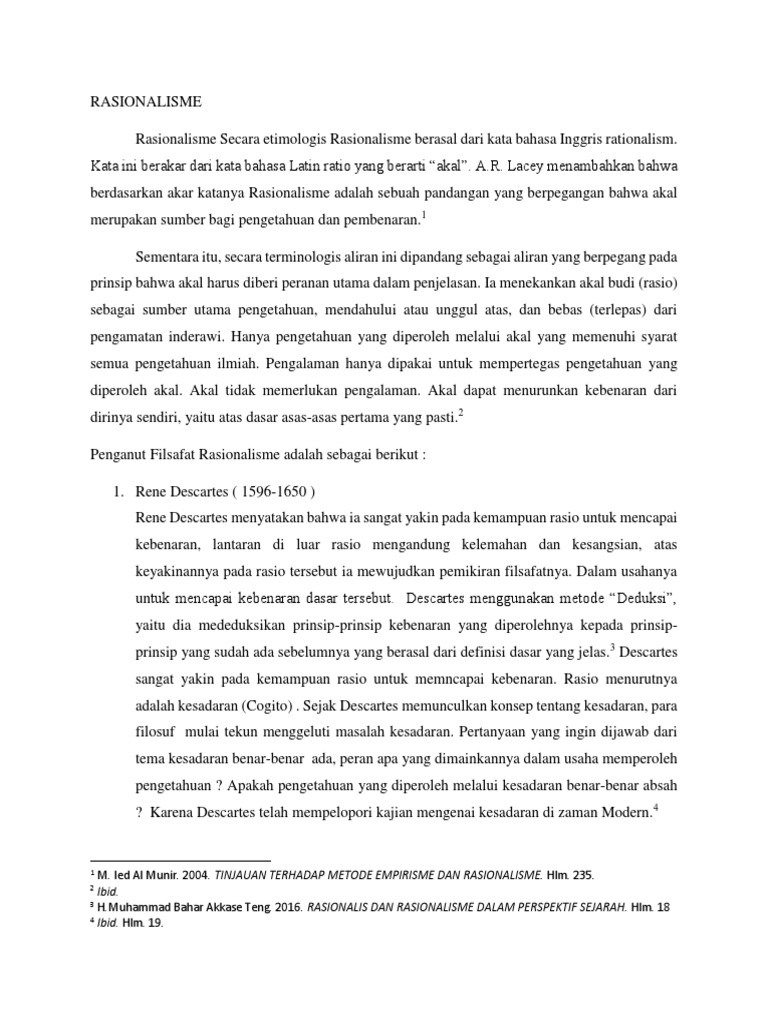 Rasionalisme Dan Fenomenalisme | PDF | Ilmu Sosial | Filsafat