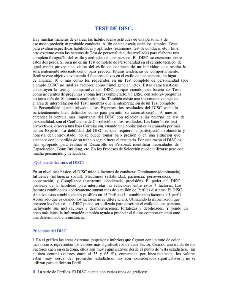 Test de Disc | PDF | Comportamiento | Motivación