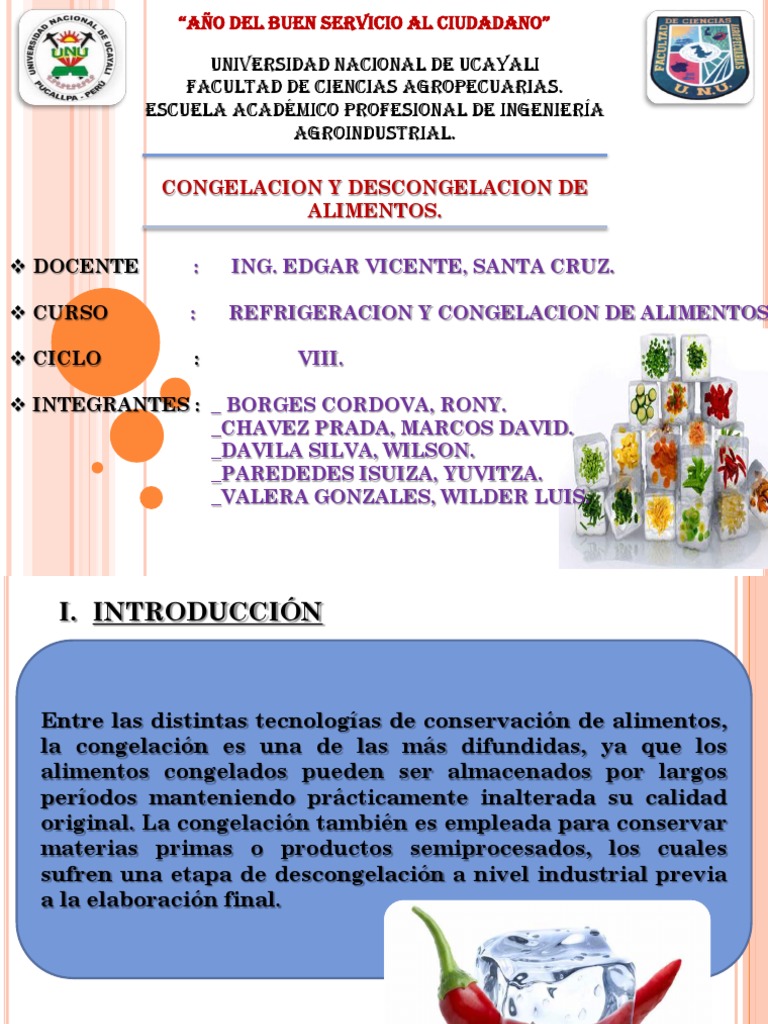 Congelación y Descongelación de Alimentos | PDF | Agua | Alimentos