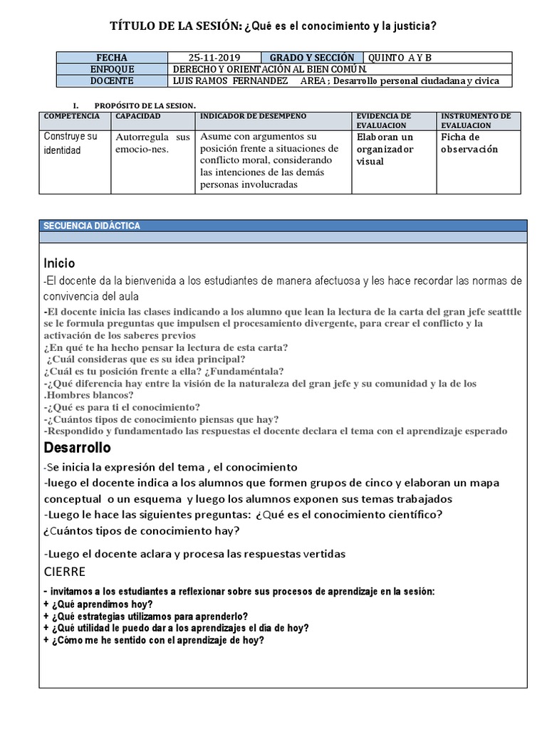 Sesion 5to El Conocimiento DPCC | PDF