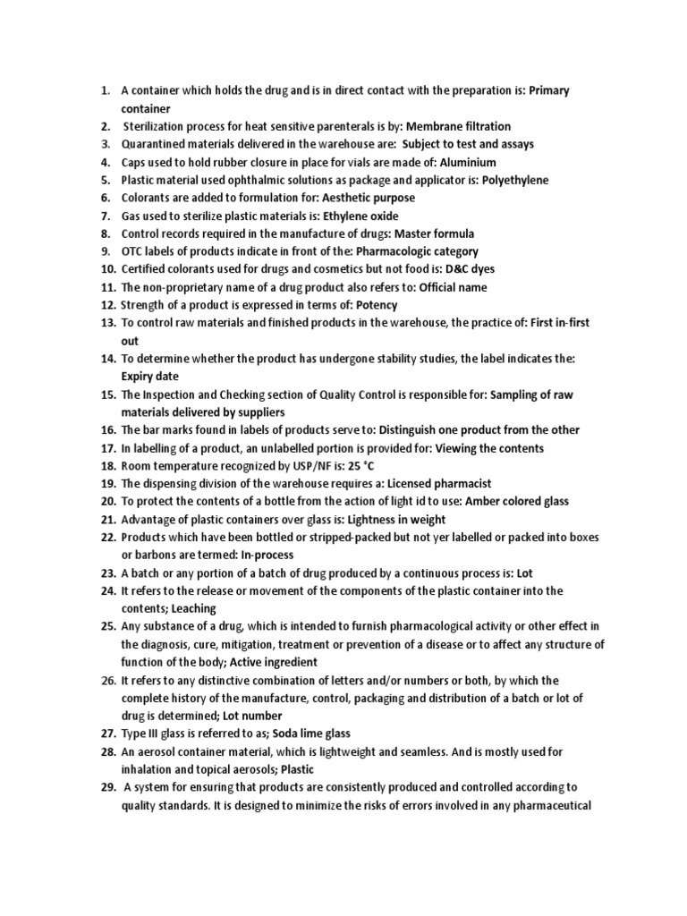 Manuf Pacop | PDF | Glasses | Sterilization (Microbiology)