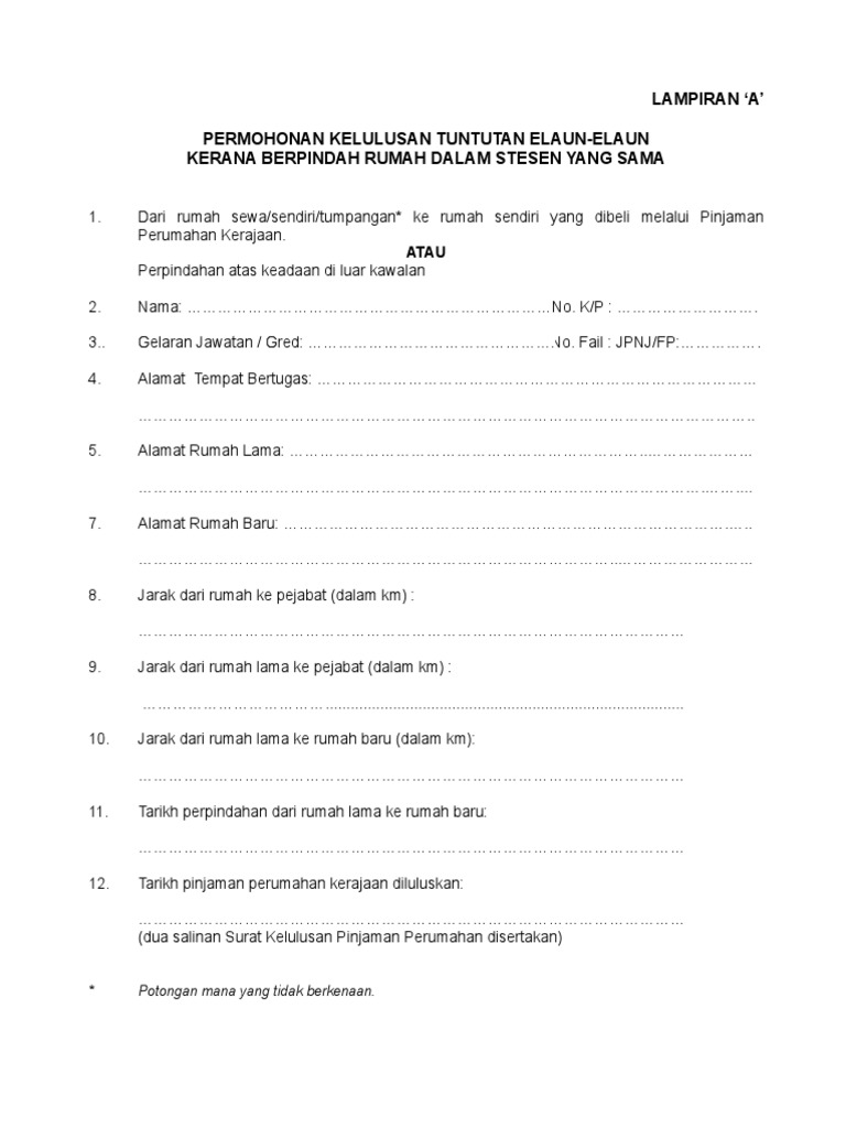 Borang Lampiran A | PDF | Hukum