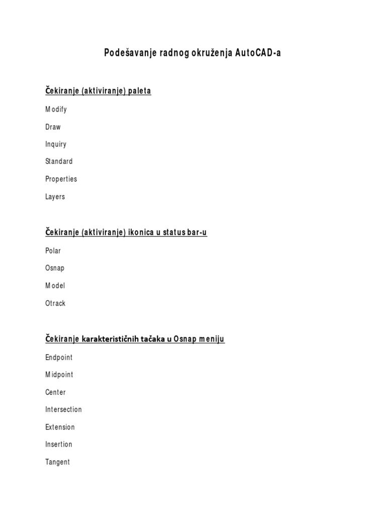 Podesavanje Radnog Okruzenja Autocad-A PDF | PDF