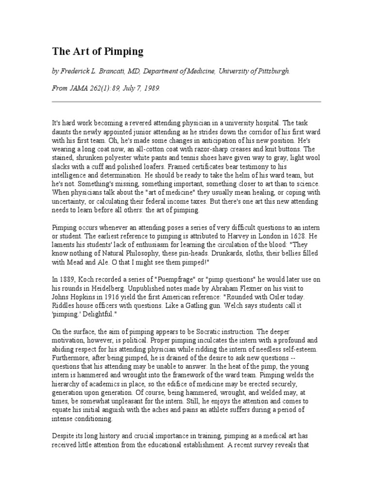 The Art of Pimping | PDF | Clinical Medicine | Medicine