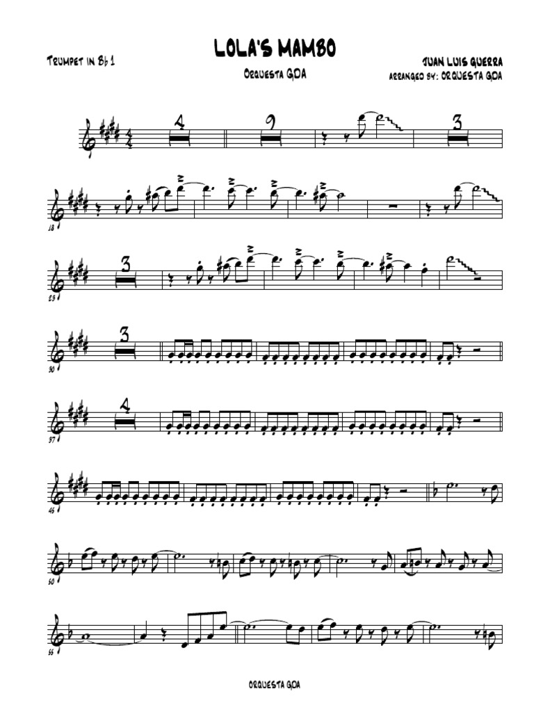 Lola's Mambo Trumpet in BB 1 | PDF