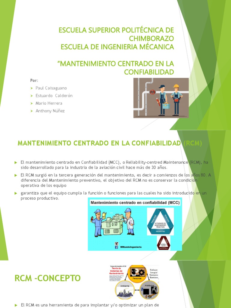 Mantenimiento Centrado en La Confiabilidad (RCM) | PDF | Pistón | Refrigeración