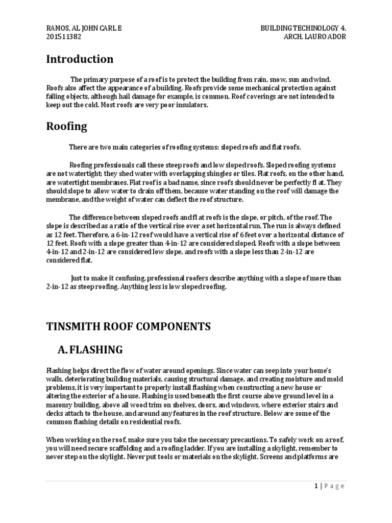 Roofing Construction Pdf Roof Civil Engineering