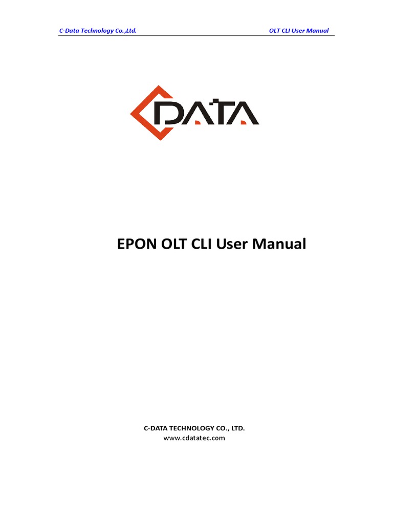 C Data Cortina Epon Olt, Fd1108s | PDF | Command Line Interface | System Software