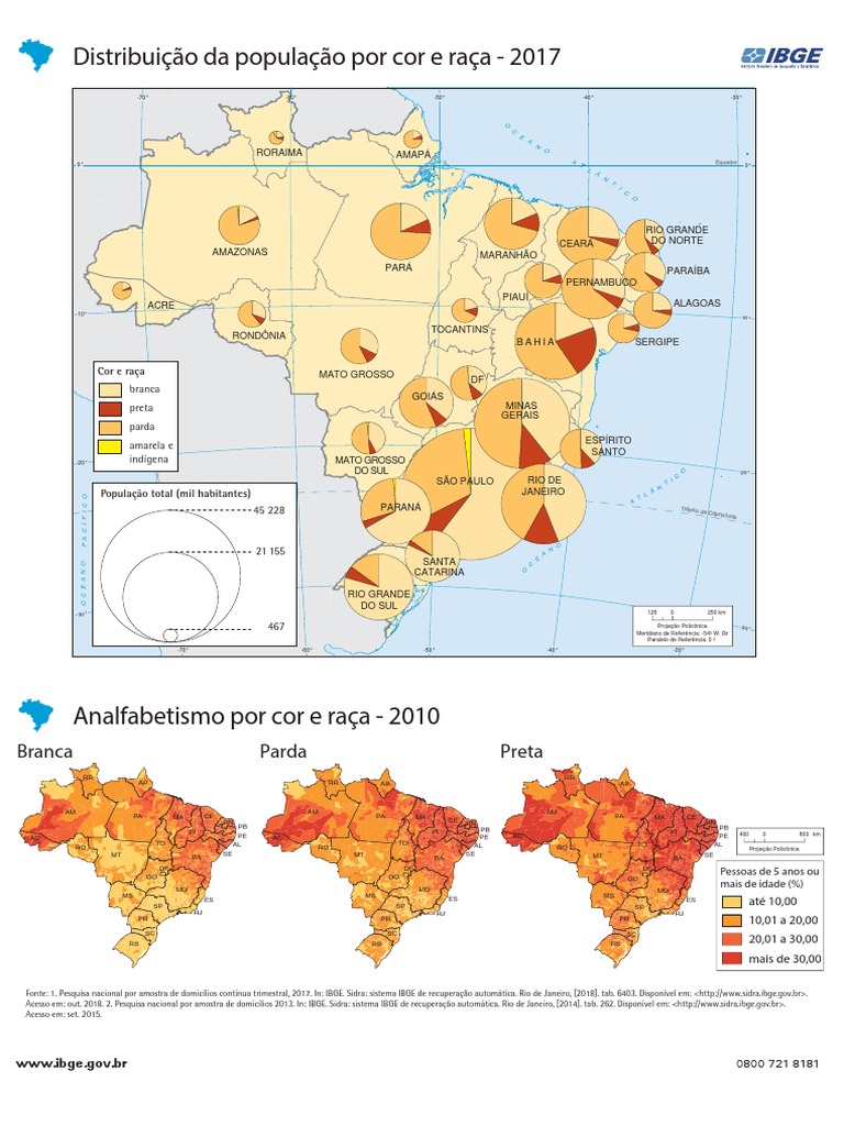 Brasil - População, Cor e Raça | PDF | Geografia | Brasil