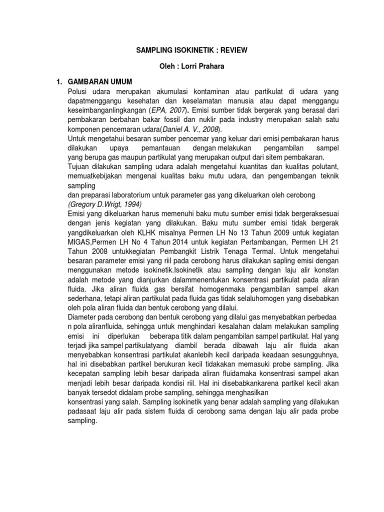 Sampling Isokinetik | PDF