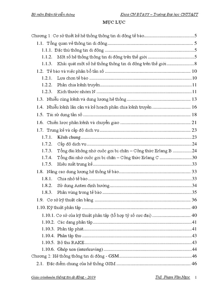 Bai Giang Thong Tin Di Dong Pham Van Ngoc 2019 | PDF