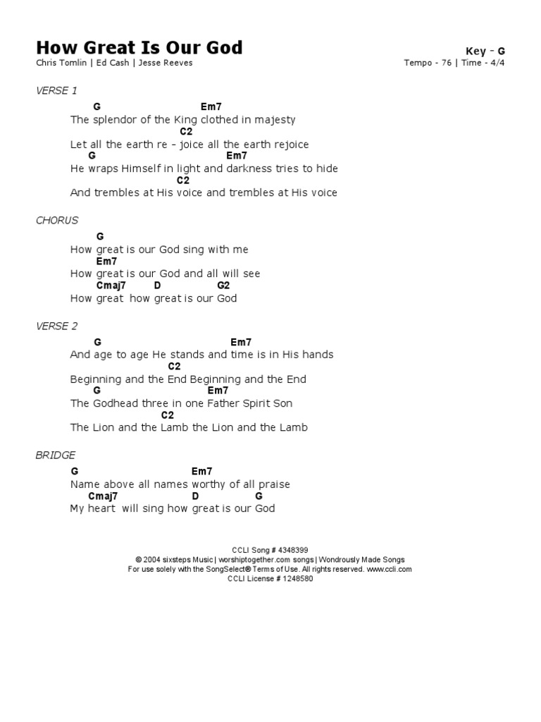 Piano Chords How Great Is Our God at Alan Padilla blog