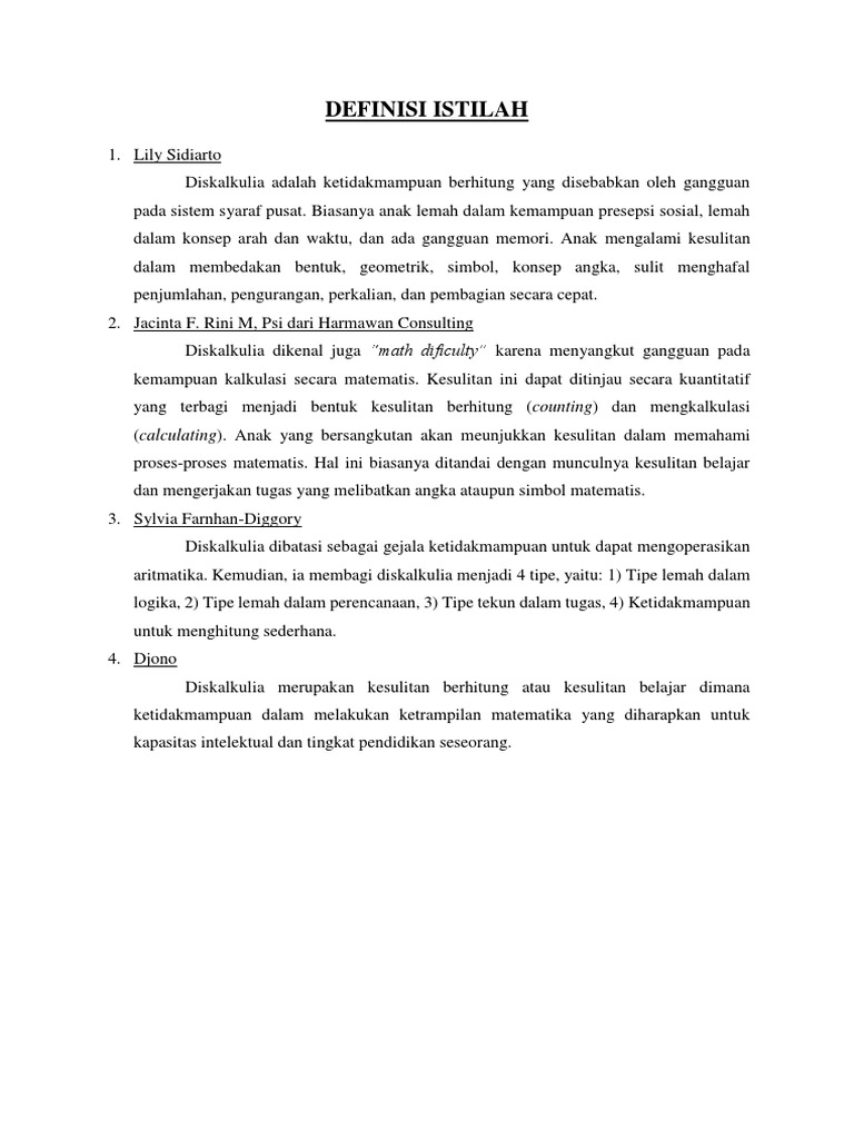 Instrumen Diskalkulia Kel-3 | PDF