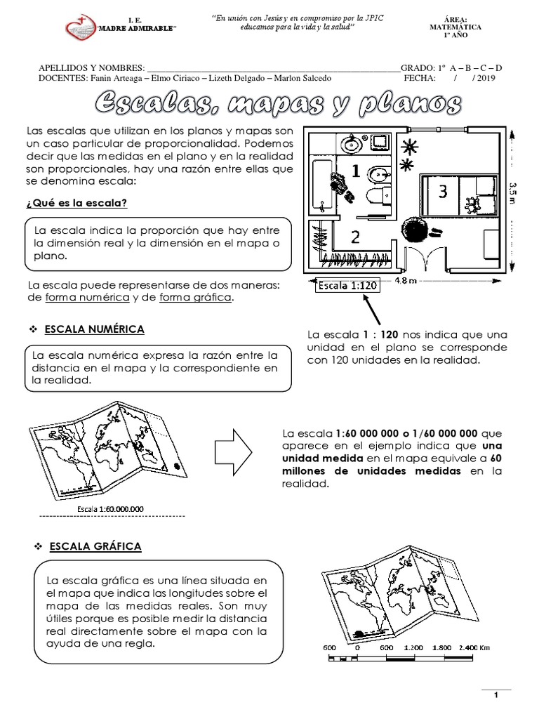 Hojas De Trabajo Imprimibles Gratuitas Sobre Escalas De Mapas