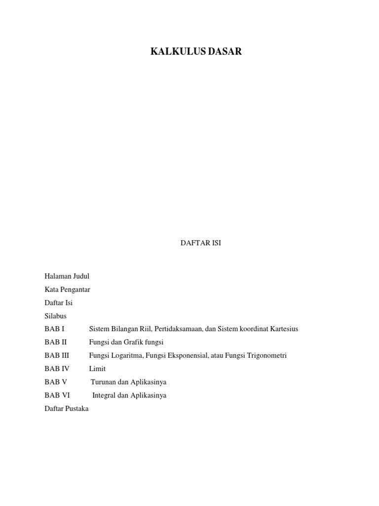 Kalkulus Dasar: Konsep dan Aplikasi | PDF