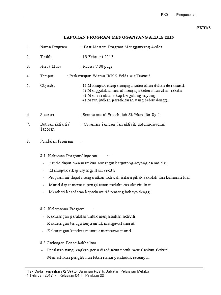 Contoh Laporan Program | PDF