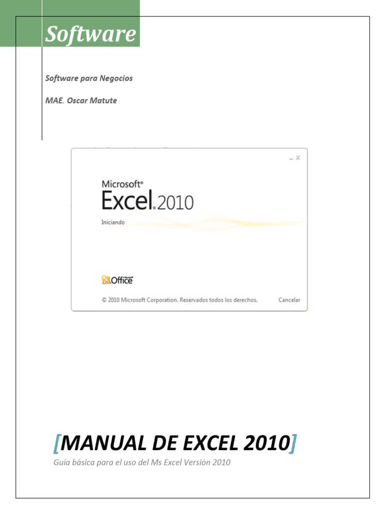 Manual Excel 2010 | PDF | Microsoft Excel | Ventana (informática)