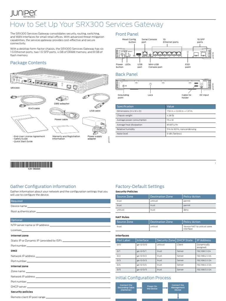 530 066668 srx300 How To Set Up | PDF | Ip Address | Port (Computer Networking)