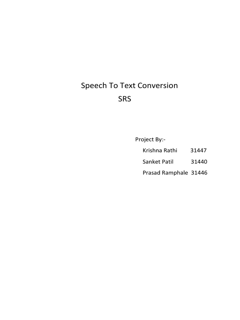 Speech To Text Conversion | PDF | Speech Recognition | Databases