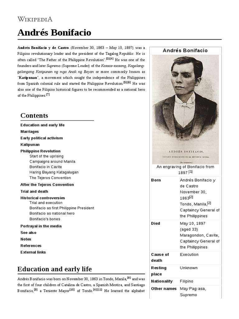 Andres Bonifacio | PDF | Philippines