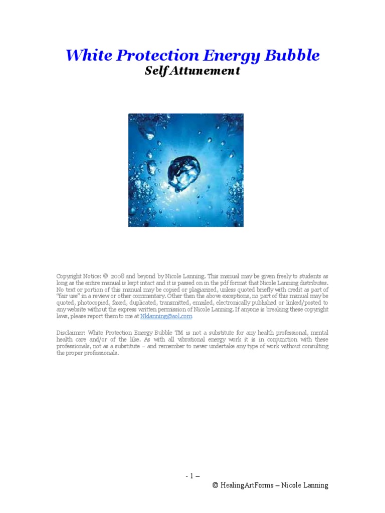 White Protection Energy Bubble PDF | PDF | Copyright