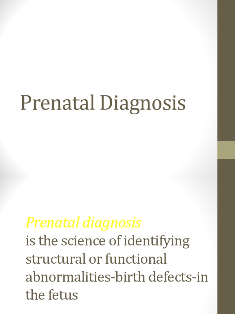 Overview of Prenatal Diagnosis Techniques | PDF | Human Reproduction ...