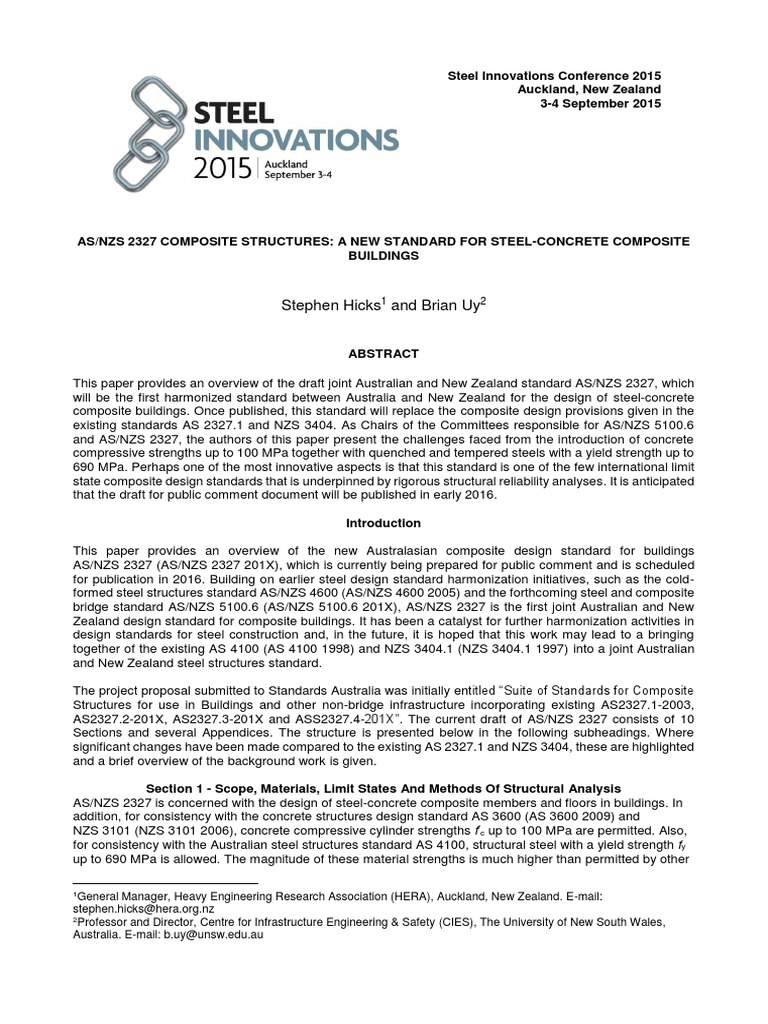 12 - AS - NZS 2327 COMPOSITE STRUCTURES - A NEW STANDARD FOR STEEL ...
