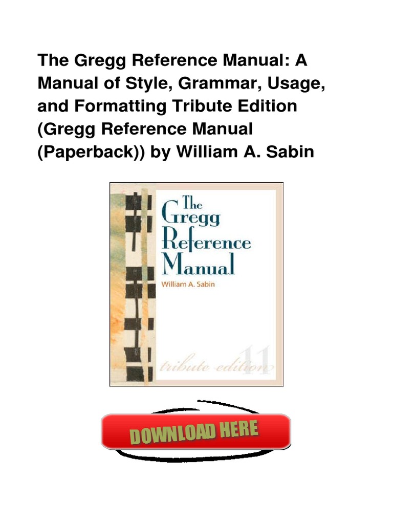 The Gregg Reference Manual A Manual of S PDF | PDF | Books | Communication