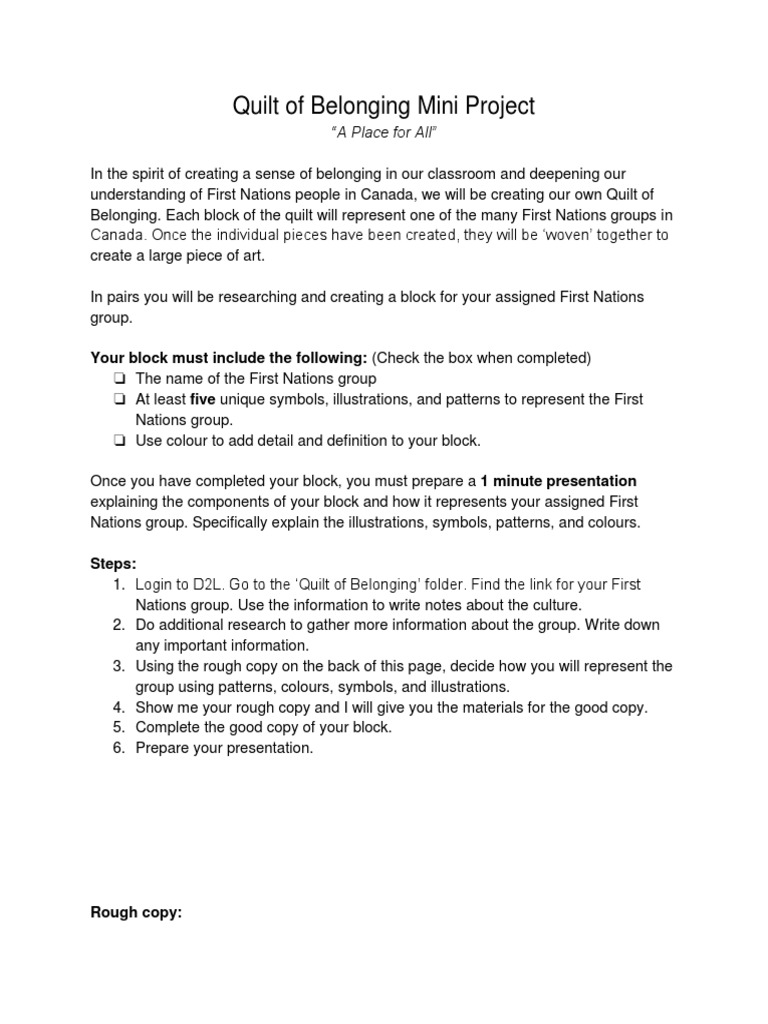 Quilt of Belonging Project Guide | PDF | First Nations | Cognitive Science