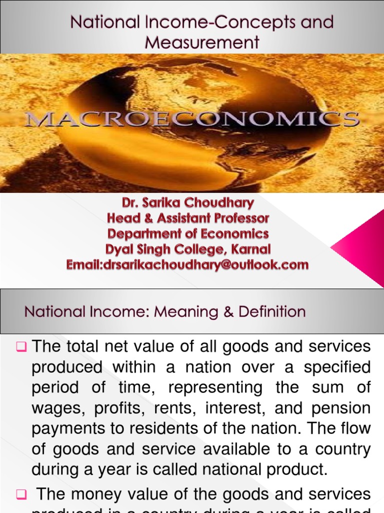 Understanding National Income Concepts | PDF | Gross Domestic Product ...