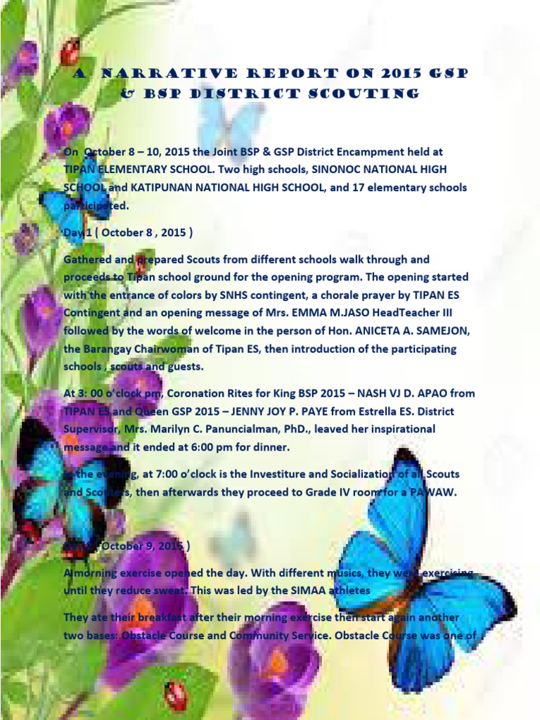 A Narrative Report On 2015 GSP | PDF