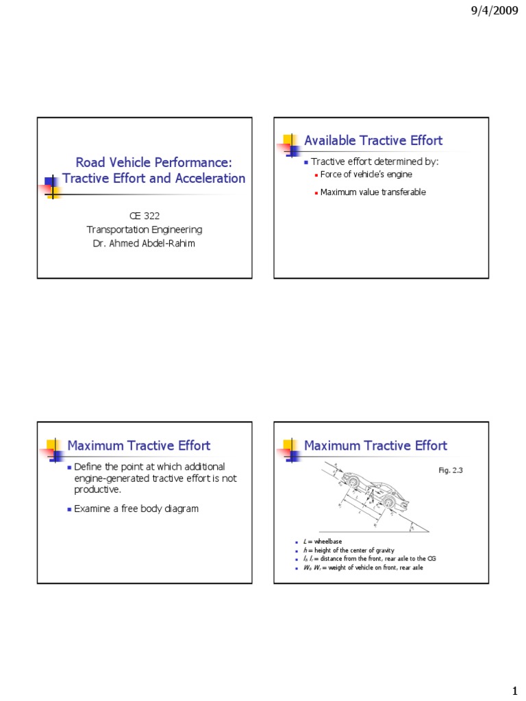Tractive Effort in Vehicle Performance | PDF | Transmission (Mechanics ...