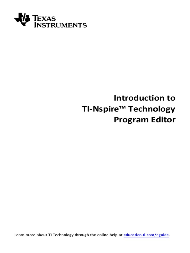 Ti Nspire Programming Editor Guide En Pdf Control Flow Subroutine 