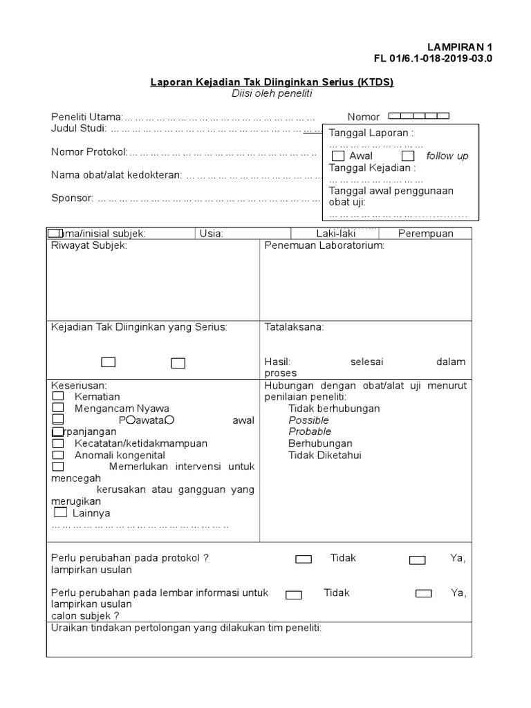 Formulir SAE - FKUI Template | PDF