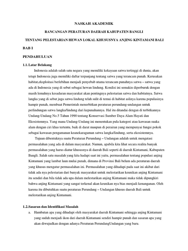 Contoh Naskah Akademik | PDF